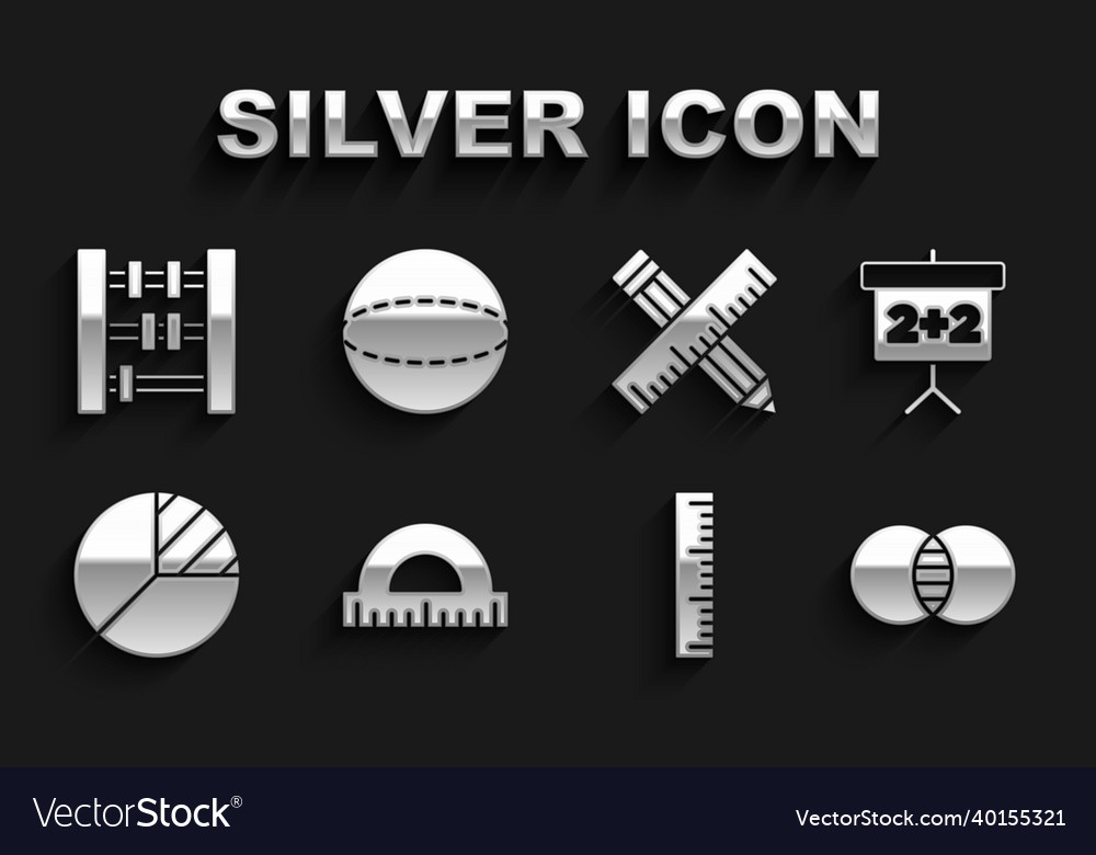 Set protractor chalkboard mathematics sets Vector Image