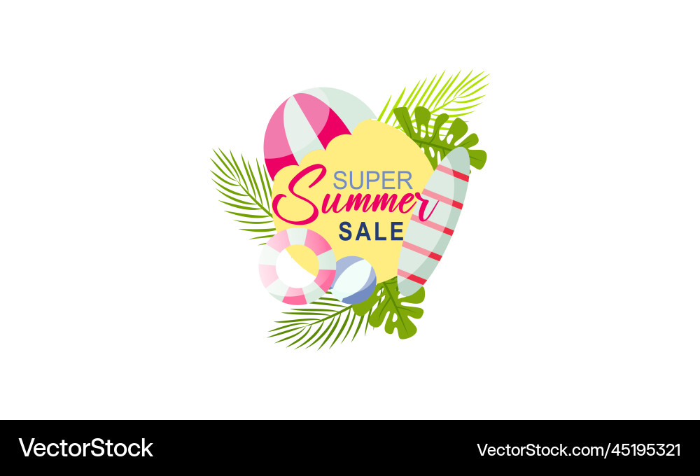 Super summer sale logo banner Royalty Free Vector Image