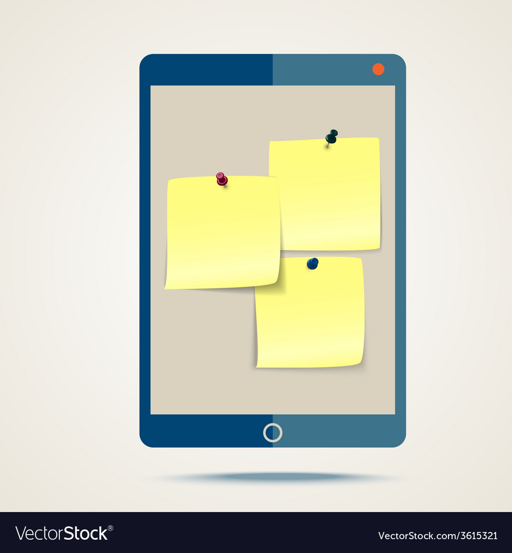 Tablet and stickers Royalty Free Vector Image - VectorStock