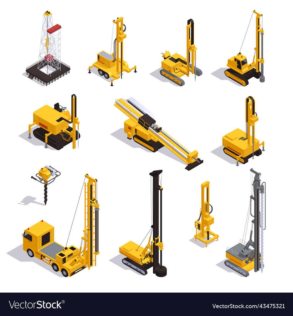Well drilling set Royalty Free Vector Image - VectorStock