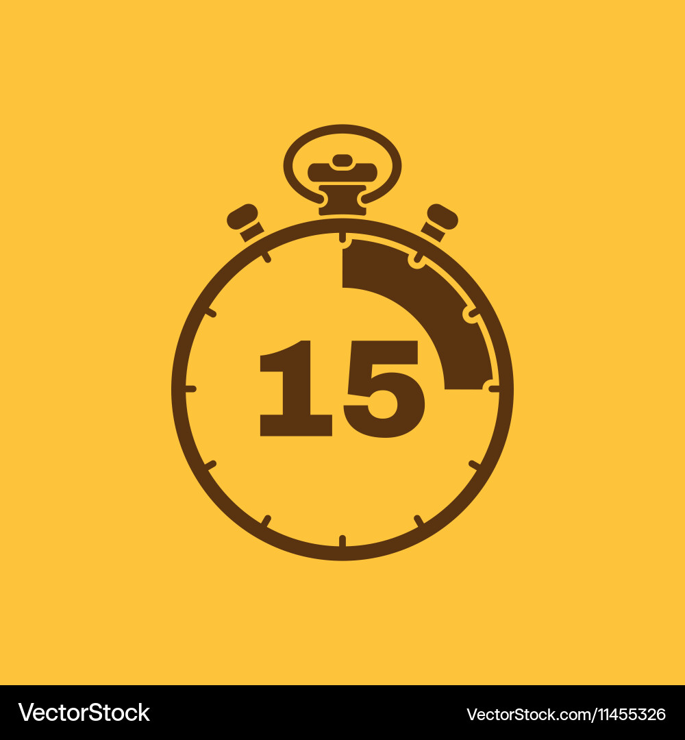 15 seconds minutes stopwatch icon clock Royalty Free Vector