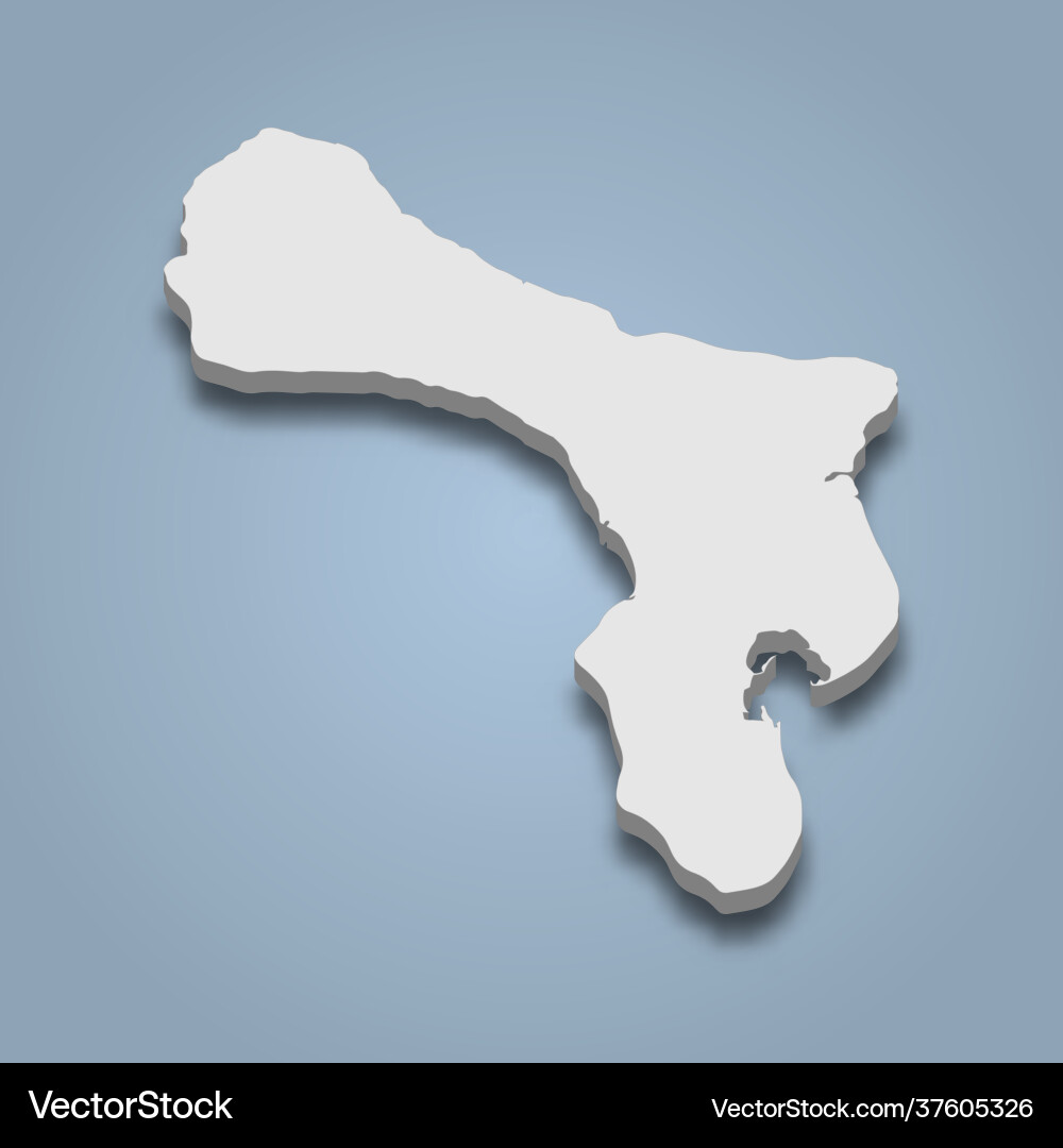 3d isometric map bonaire is an island Royalty Free Vector