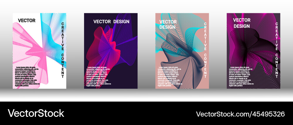 A set of modern abstract covers with abstract Vector Image