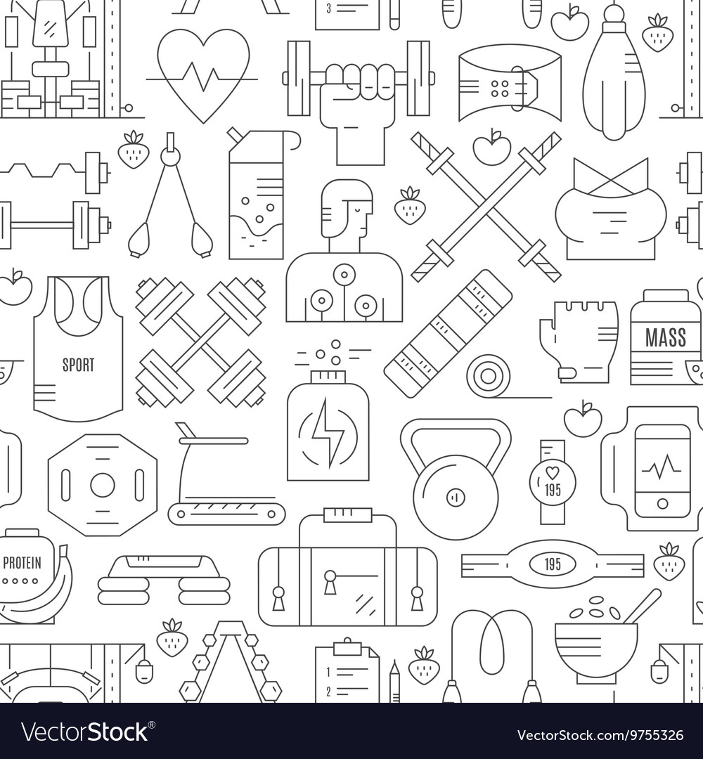 Bodybuilding pattern Royalty Free Vector Image