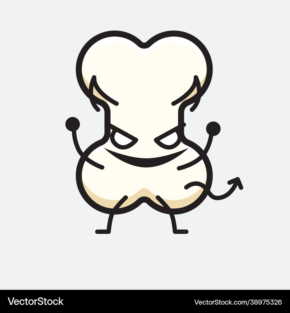 Bone character with cute face and simple body Vector Image