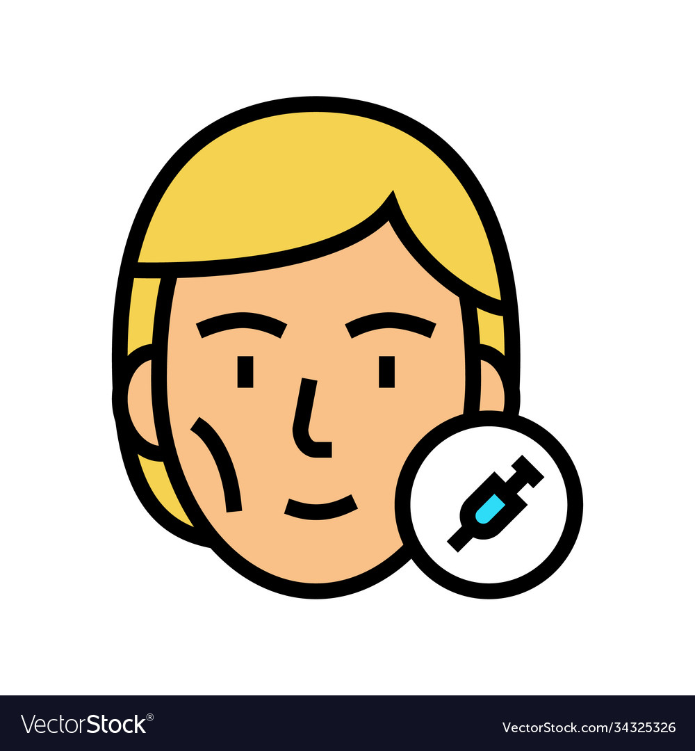 Botox injections color icon color Royalty Free Vector Image