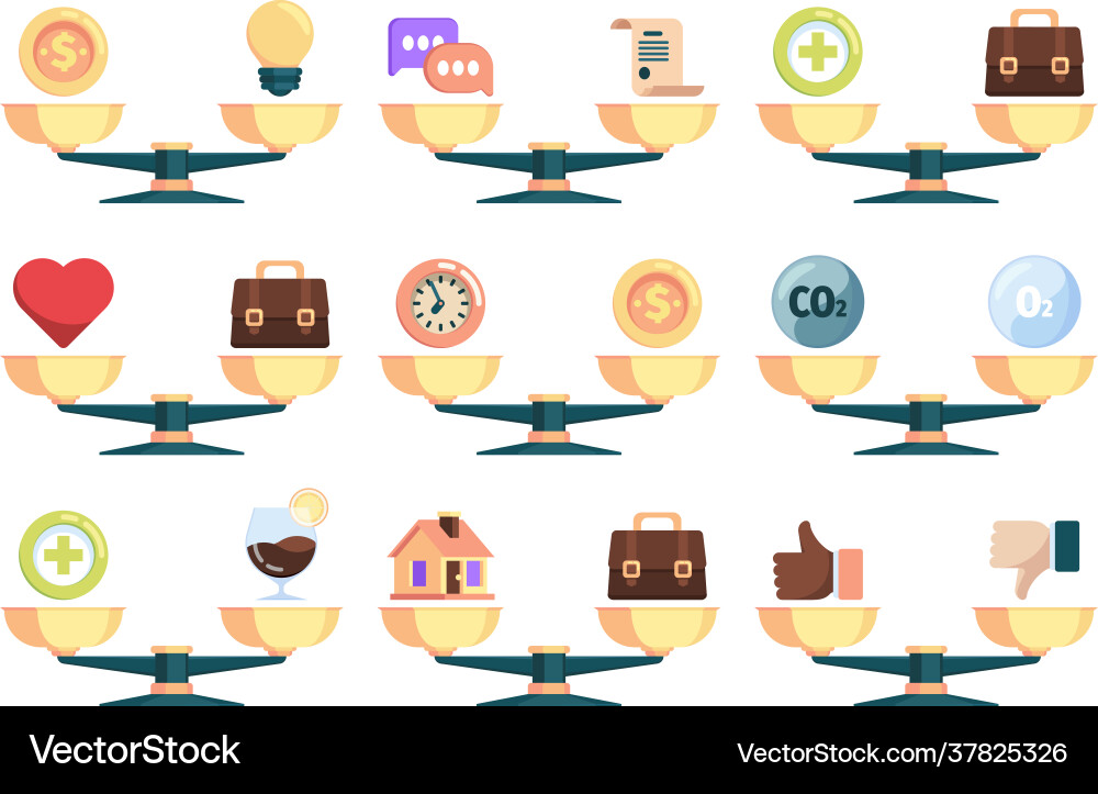 Business scales concept comparison times Vector Image