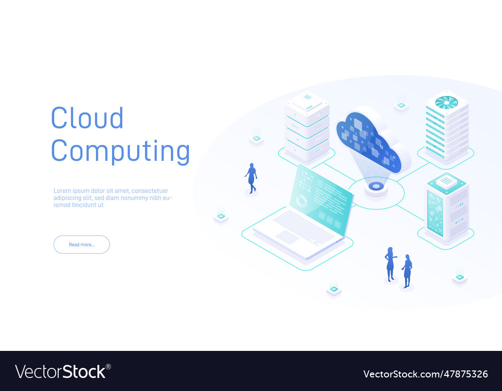 Cloud Computing Isometric Database Big Royalty Free Vector