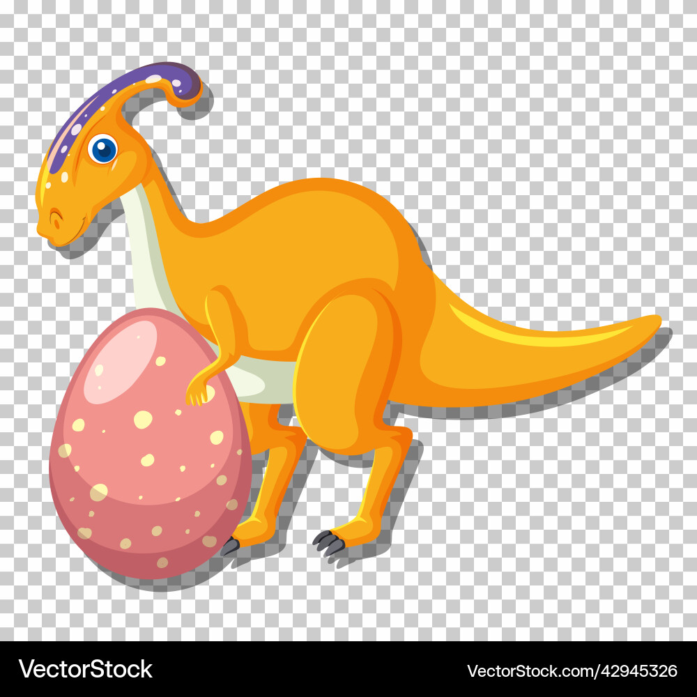 Cute parasaurolophus dinosaur isolated Royalty Free Vector
