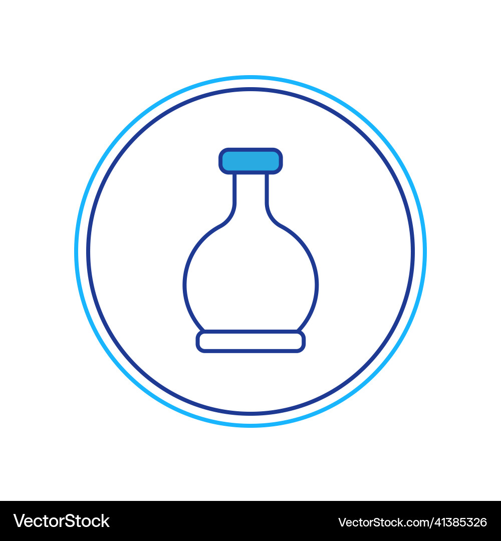 Filled outline bottle with potion icon isolated Vector Image
