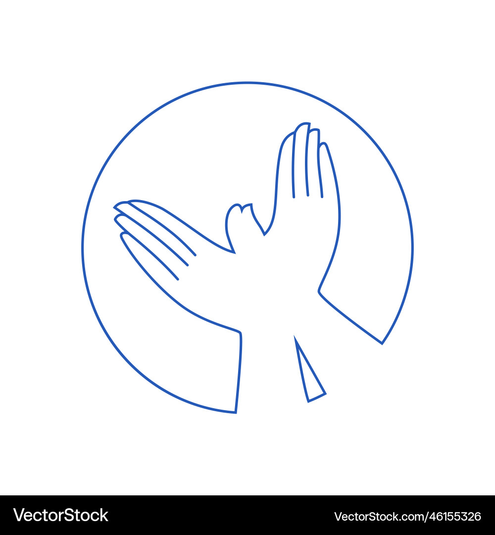 Hands folded in shape of bird Royalty Free Vector Image