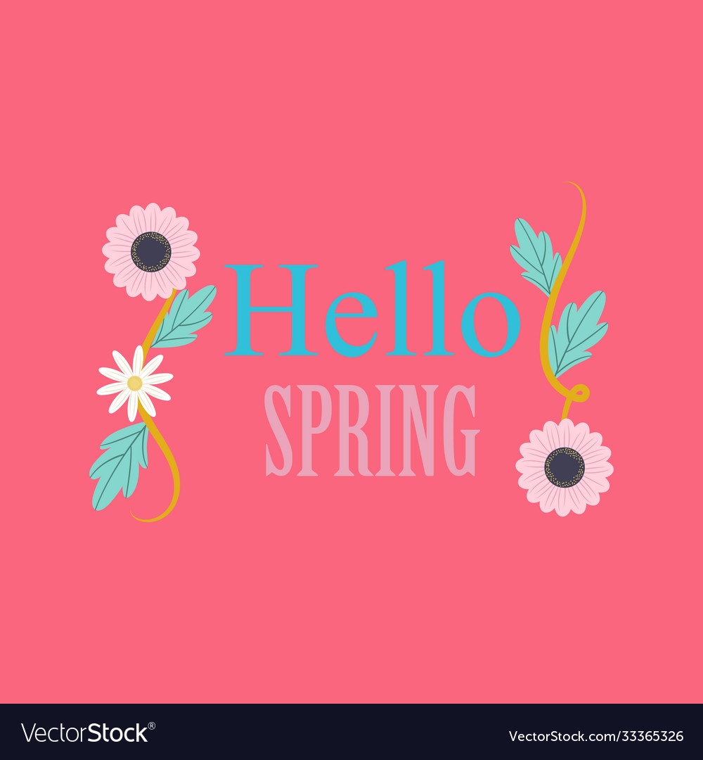 Hello spring banner design Royalty Free Vector Image