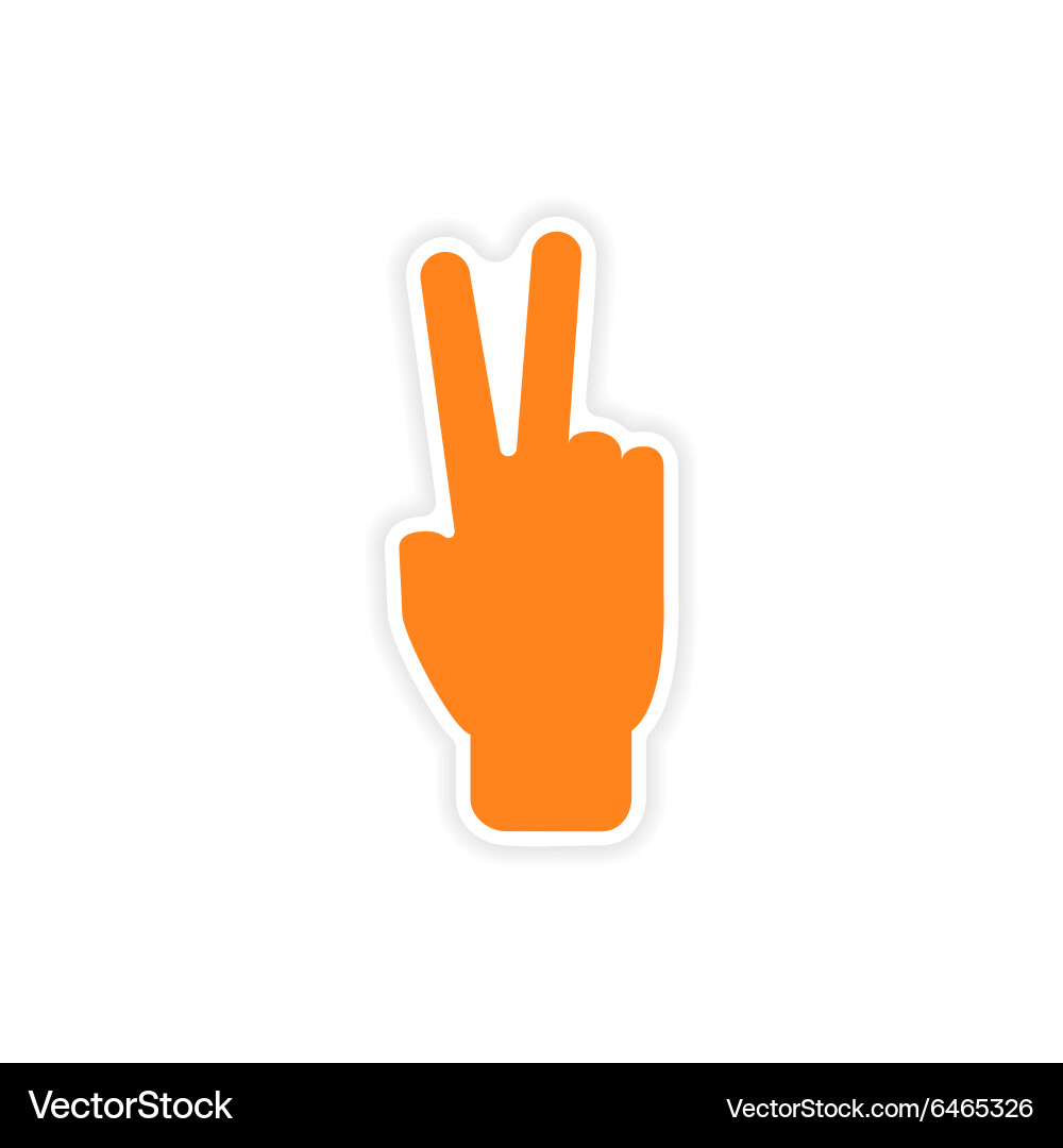 Icon sticker realistic design on paper peace hand Vector Image