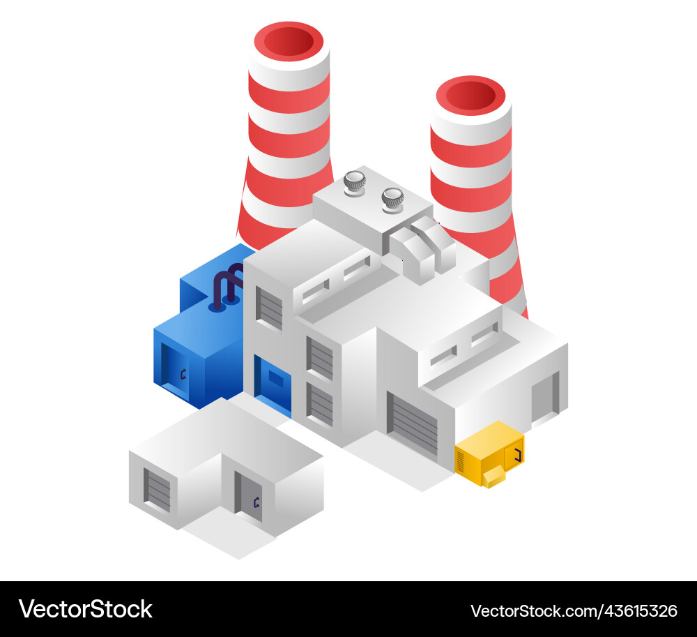 Industrial factory with chimney Royalty Free Vector Image