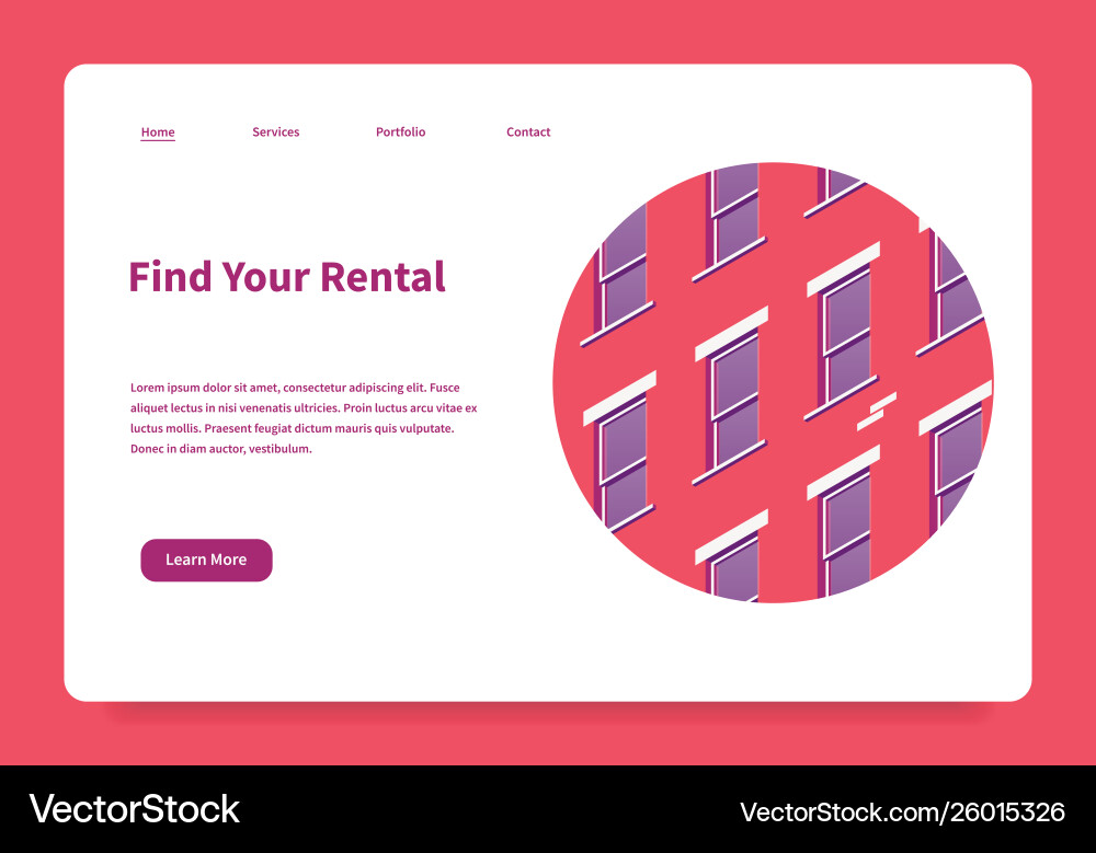 Rental service landing page Royalty Free Vector Image