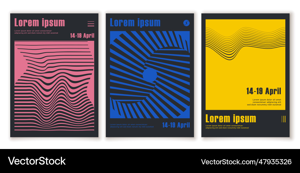 Set of brutalism posters Royalty Free Vector Image