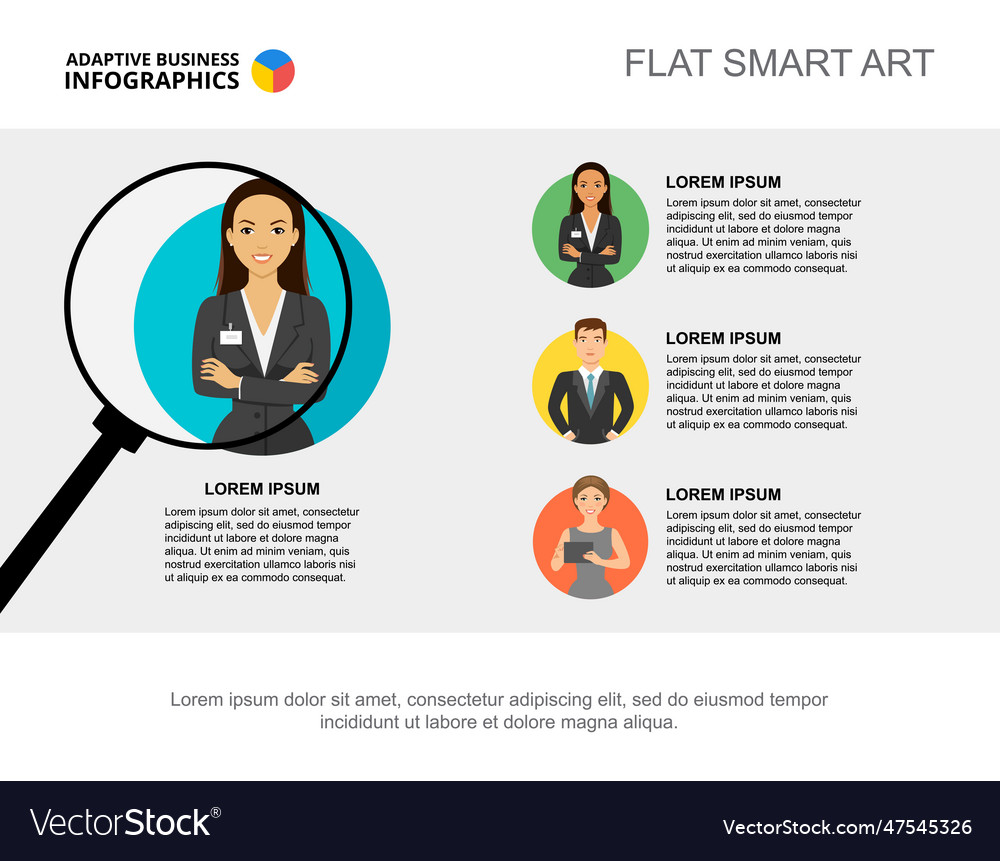 Three candidates process chart template Royalty Free Vector