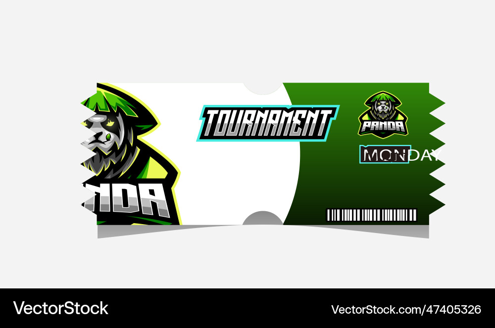 Ticket tournament esport template design Vector Image