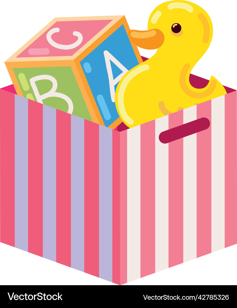 Toys box for play Royalty Free Vector Image - VectorStock