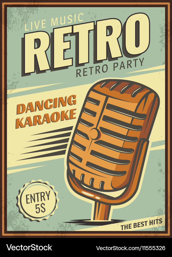 Vintage banner retro party Royalty Free Vector Image