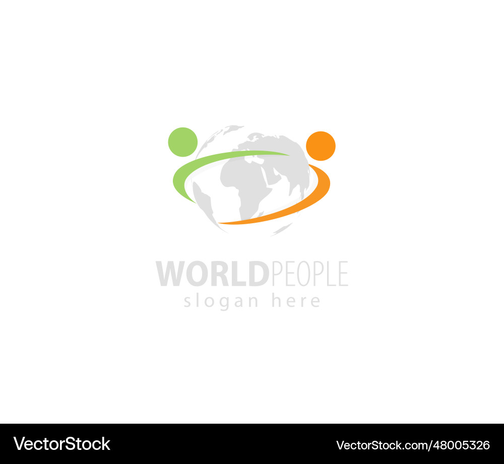 World people logo design Royalty Free Vector Image
