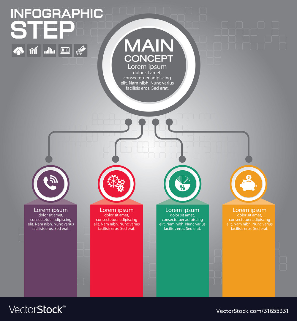 4 steps infographic design elements Royalty Free Vector