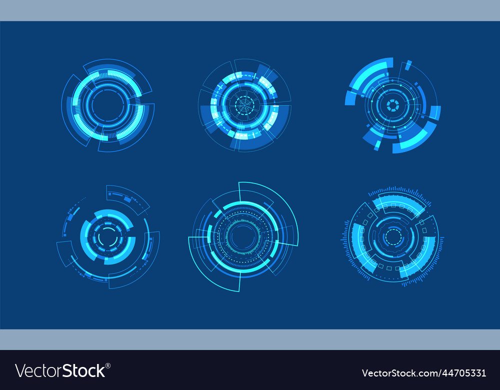Abstract technology circle set designicon Vector Image