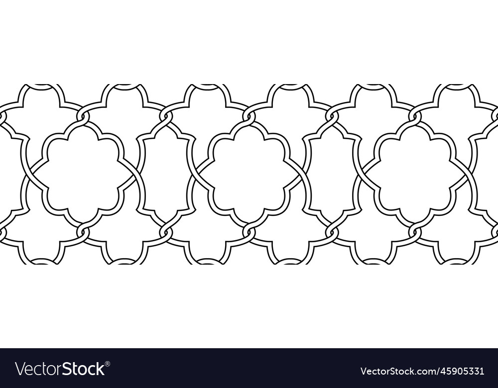 Arabic line pattern geometric linear background Vector Image