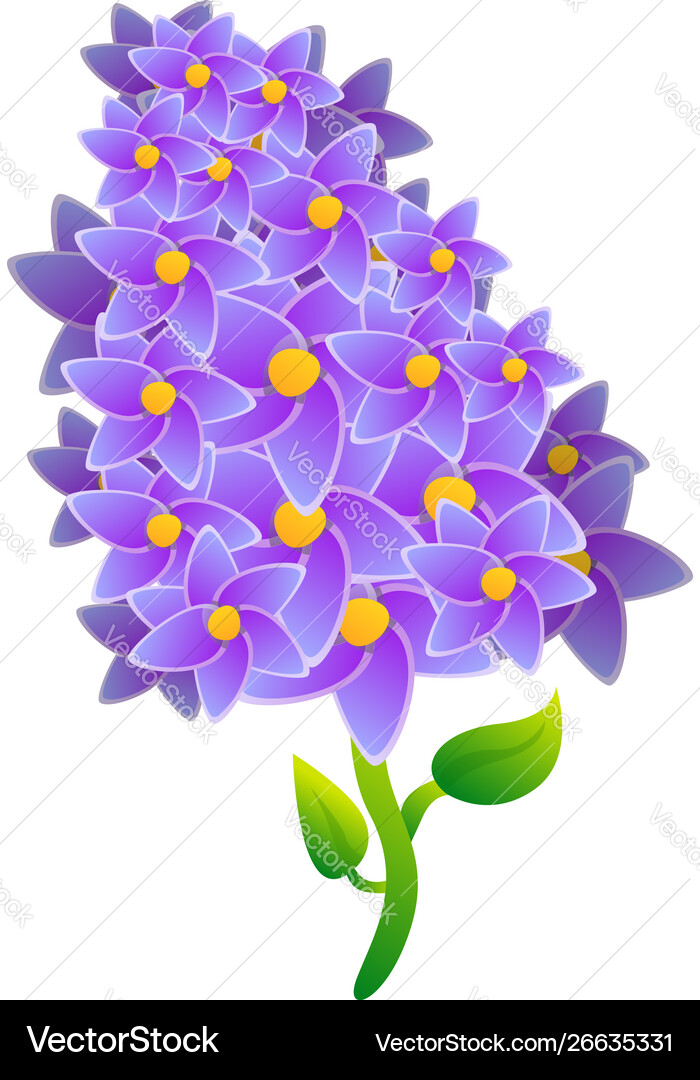 Blossom lilac icon cartoon style Royalty Free Vector Image
