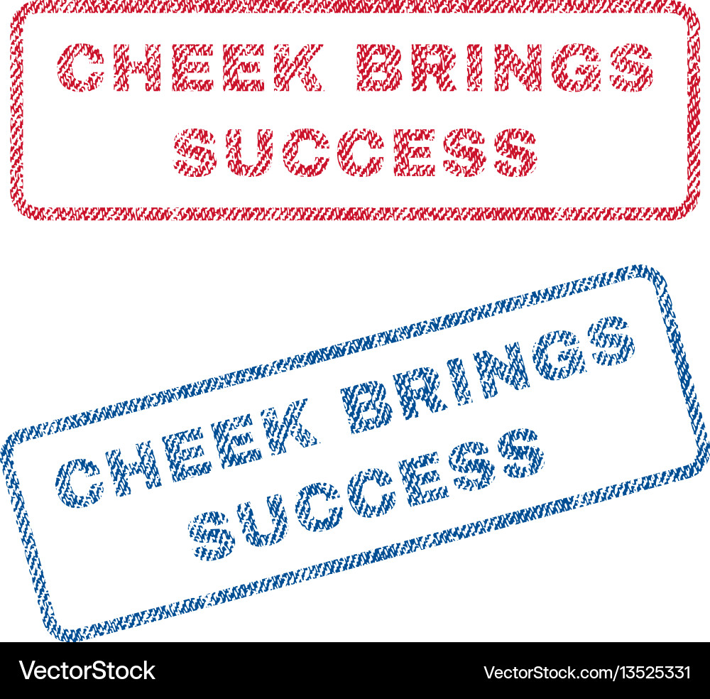 Cheek brings success textile stamps Royalty Free Vector