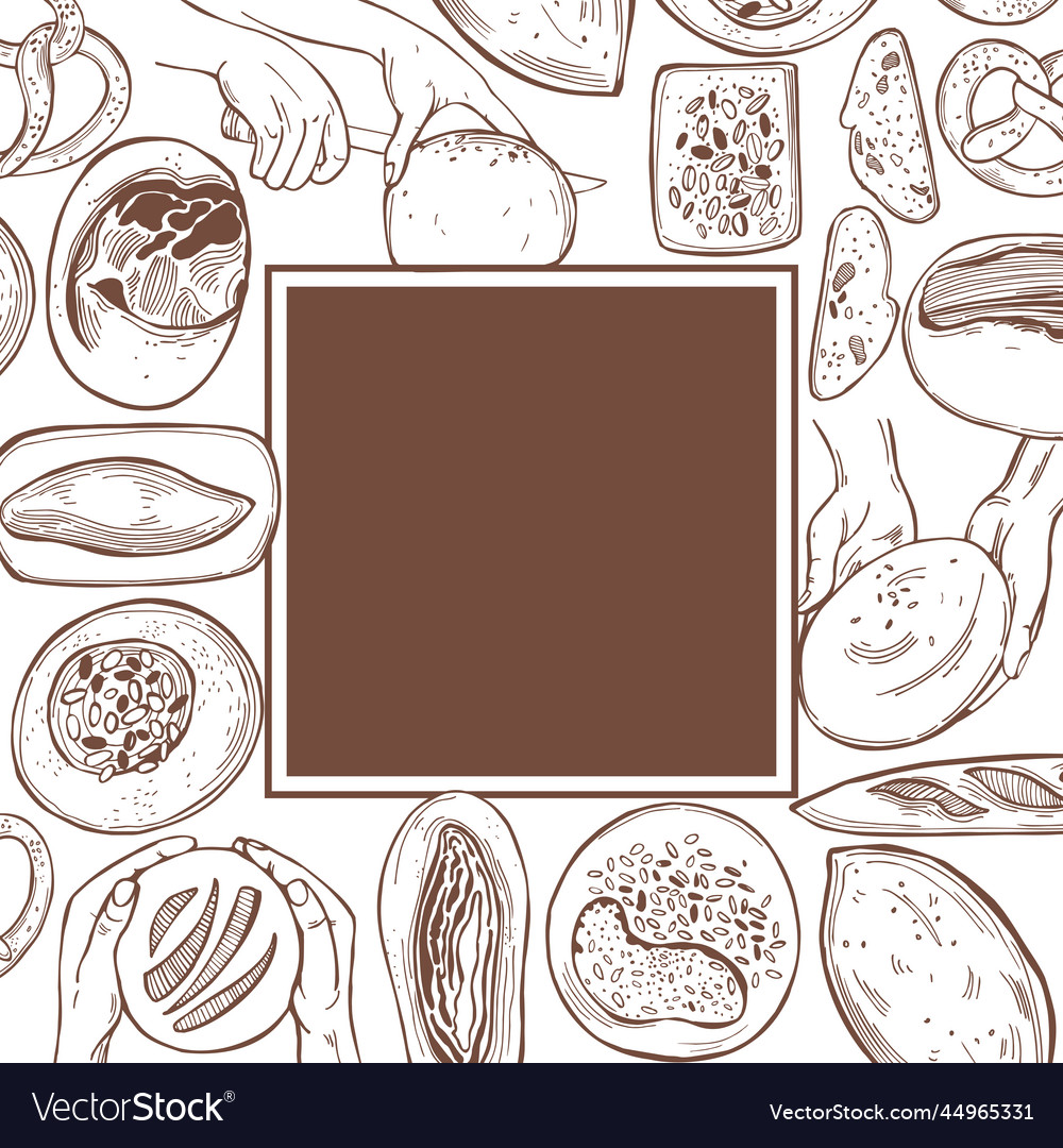Frame with bread Royalty Free Vector Image - VectorStock