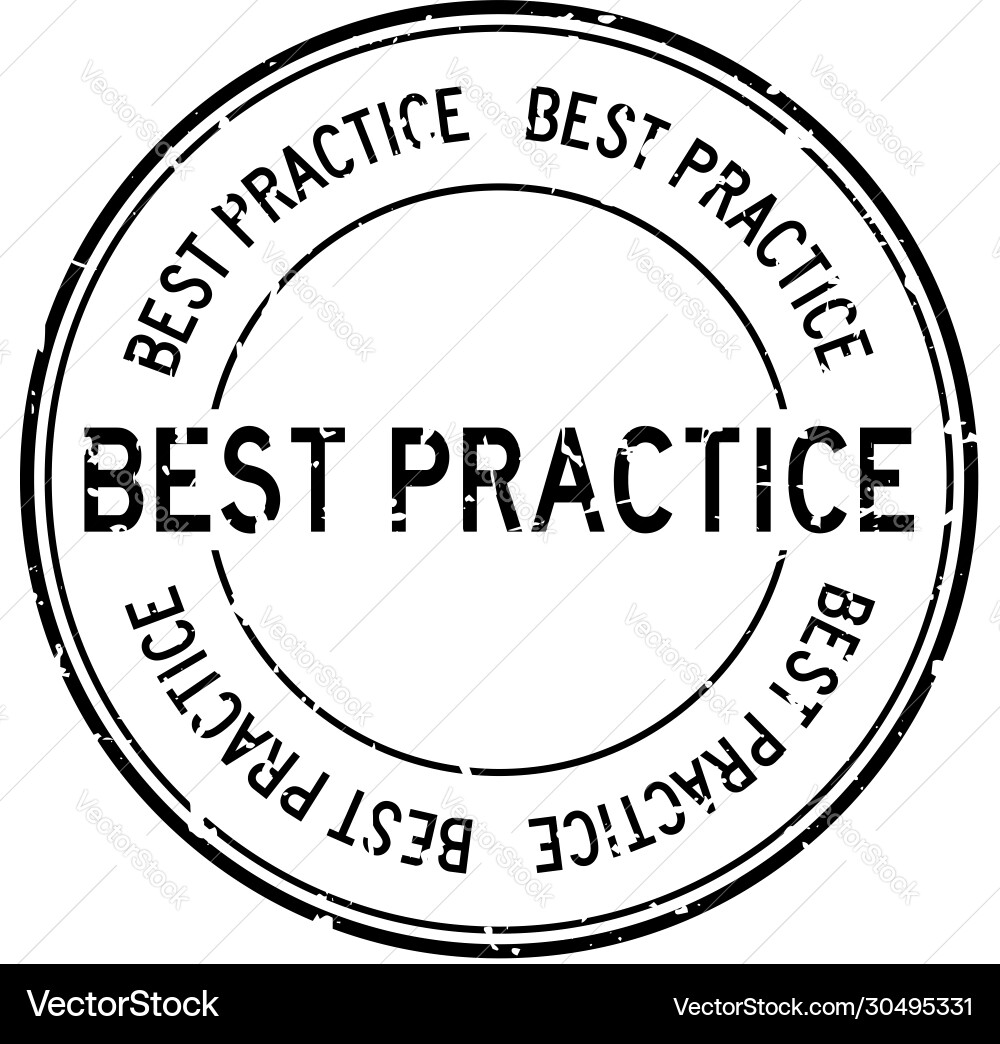 Grunge black best practice word round rubber seal Vector Image