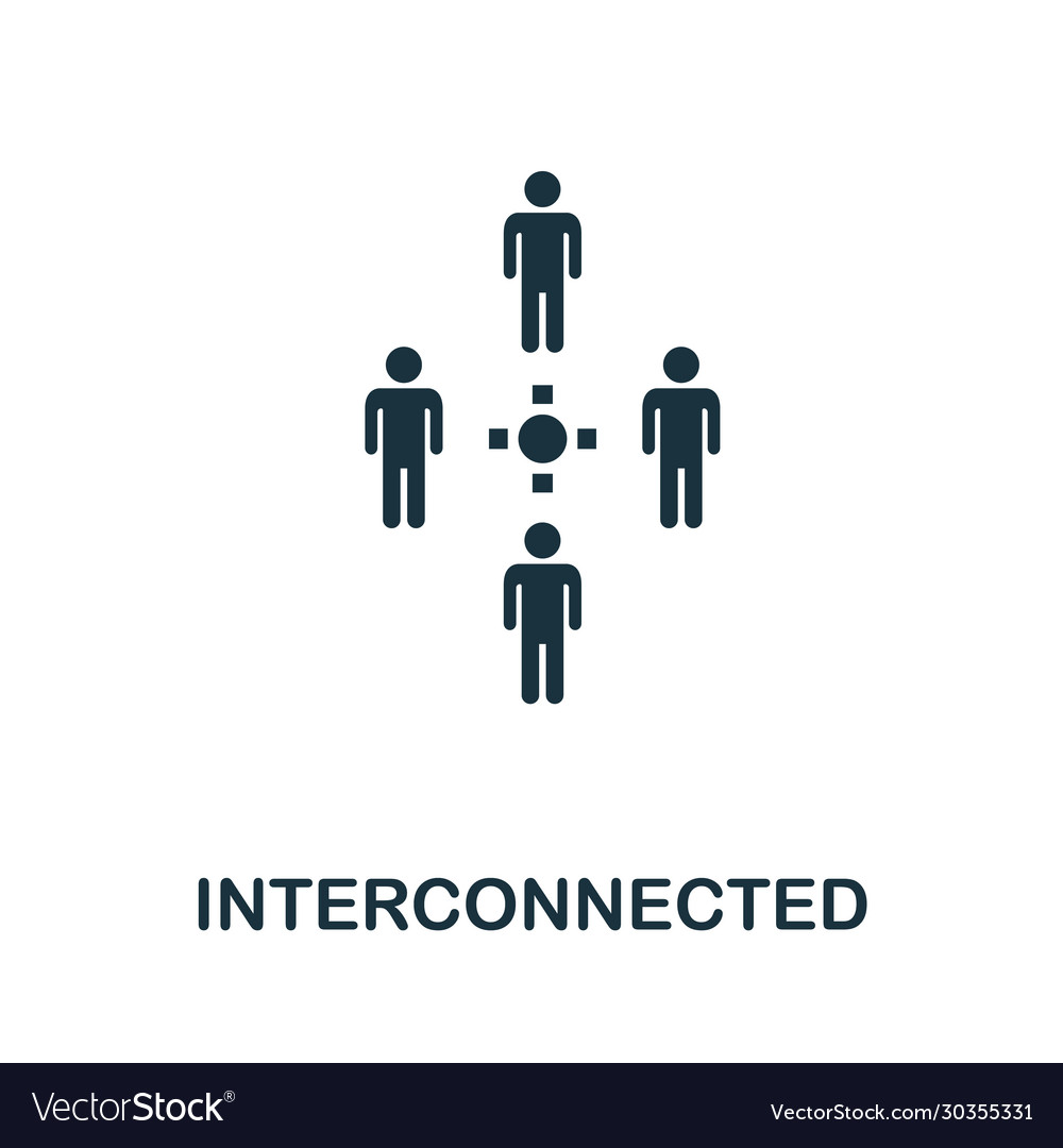 Interconnected icon simple element from digital Vector Image