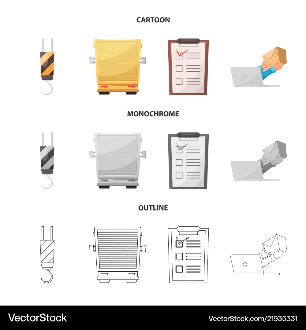 Isolated object of goods and cargo icon set Vector Image