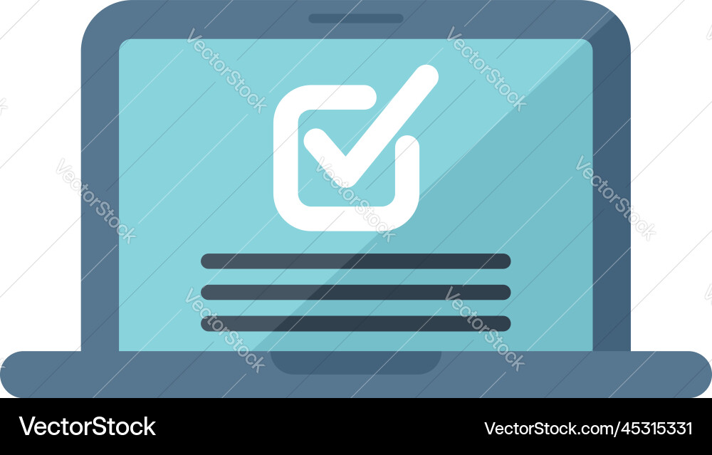 Laptop expertise icon flat quality expert Vector Image