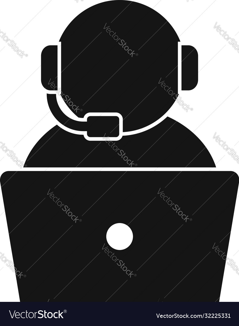 Laptop service support icon simple style Vector Image