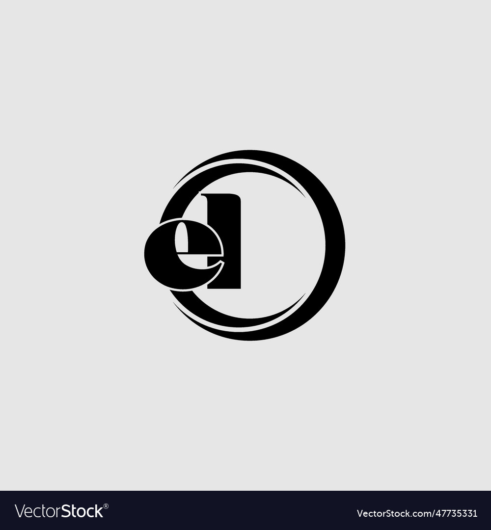 Letters el simple circle linked line logo Vector Image
