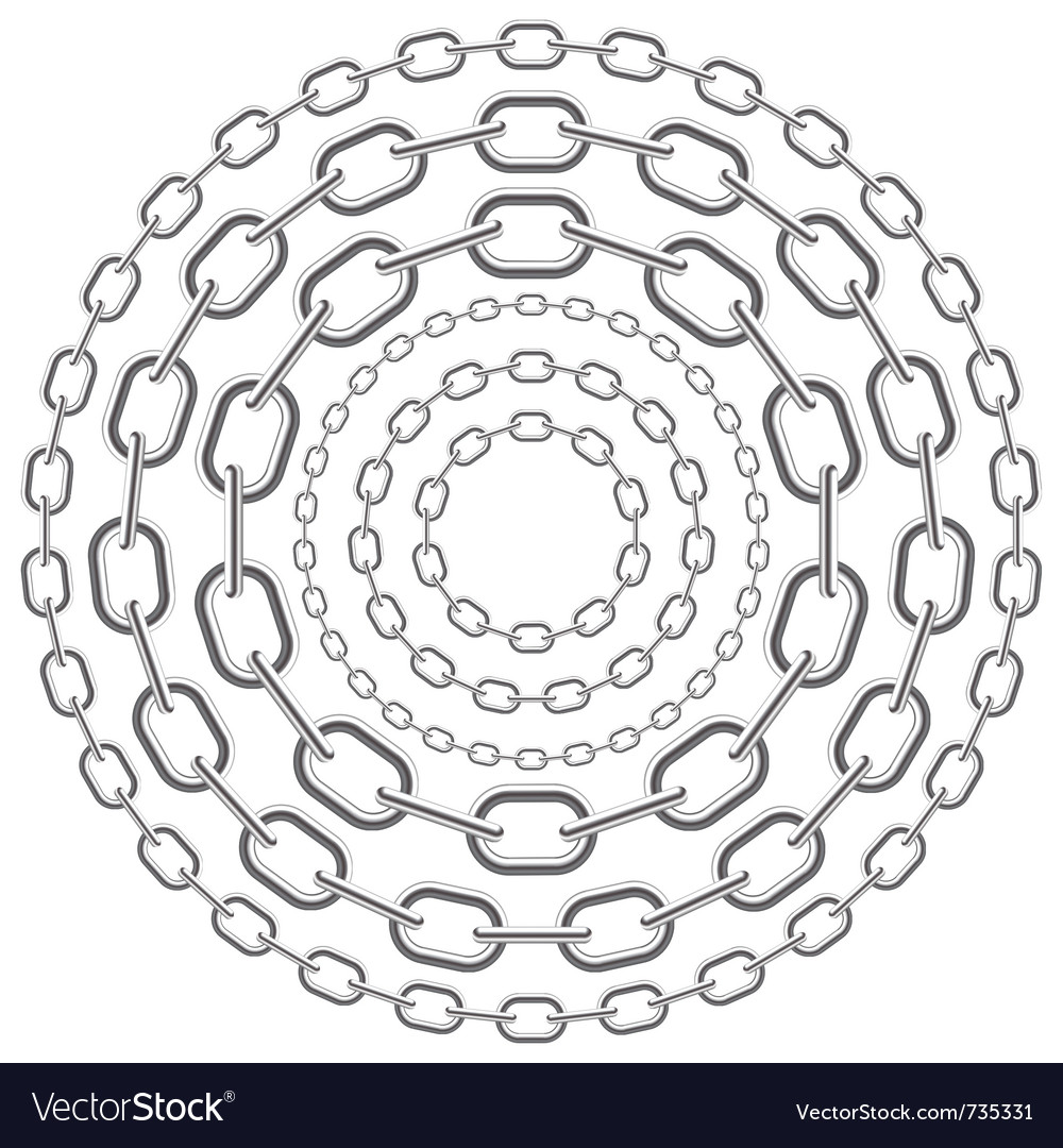 Metallic circle chains Royalty Free Vector Image