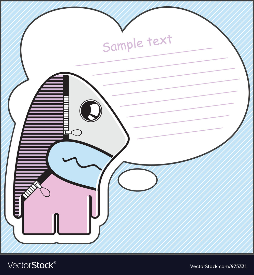 Monster with message cloud Royalty Free Vector Image