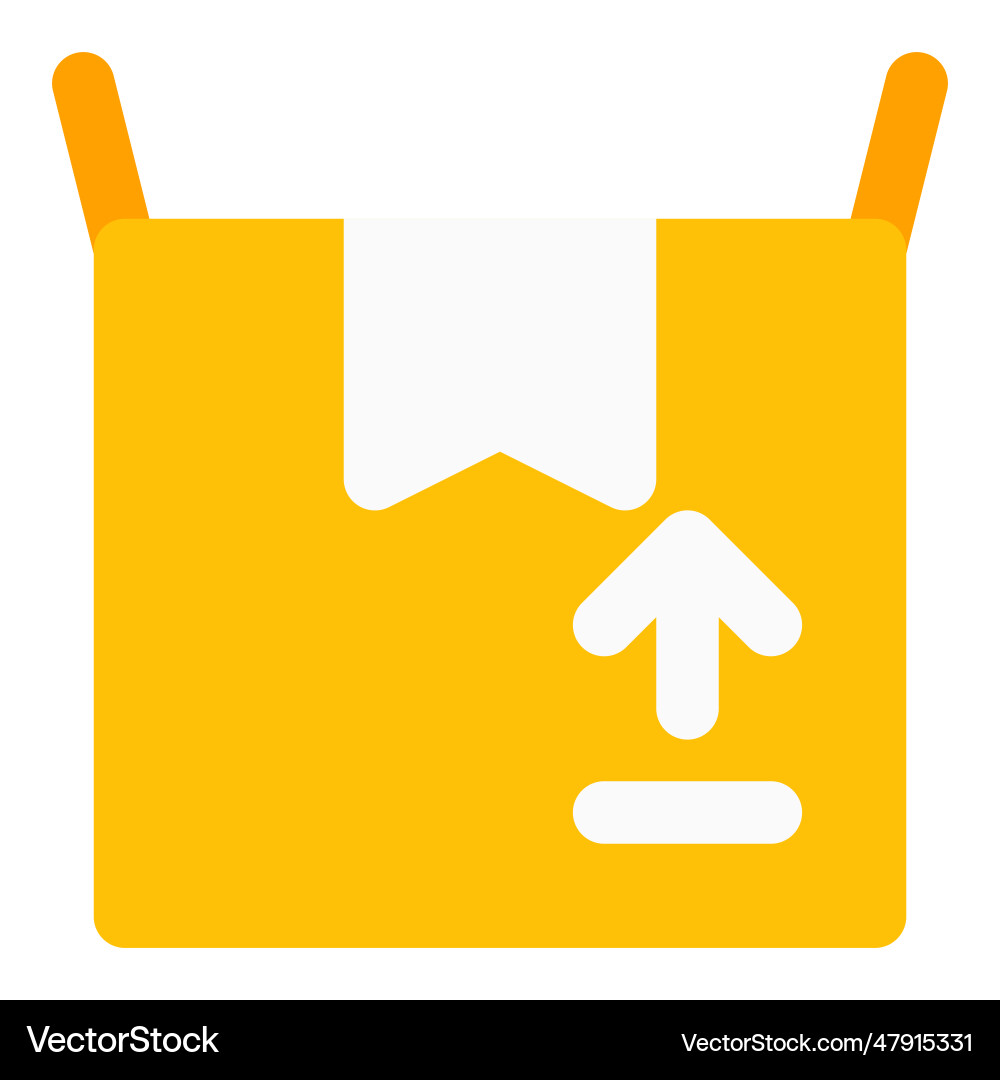 Packaged box unboxed to reveal contents Royalty Free Vector