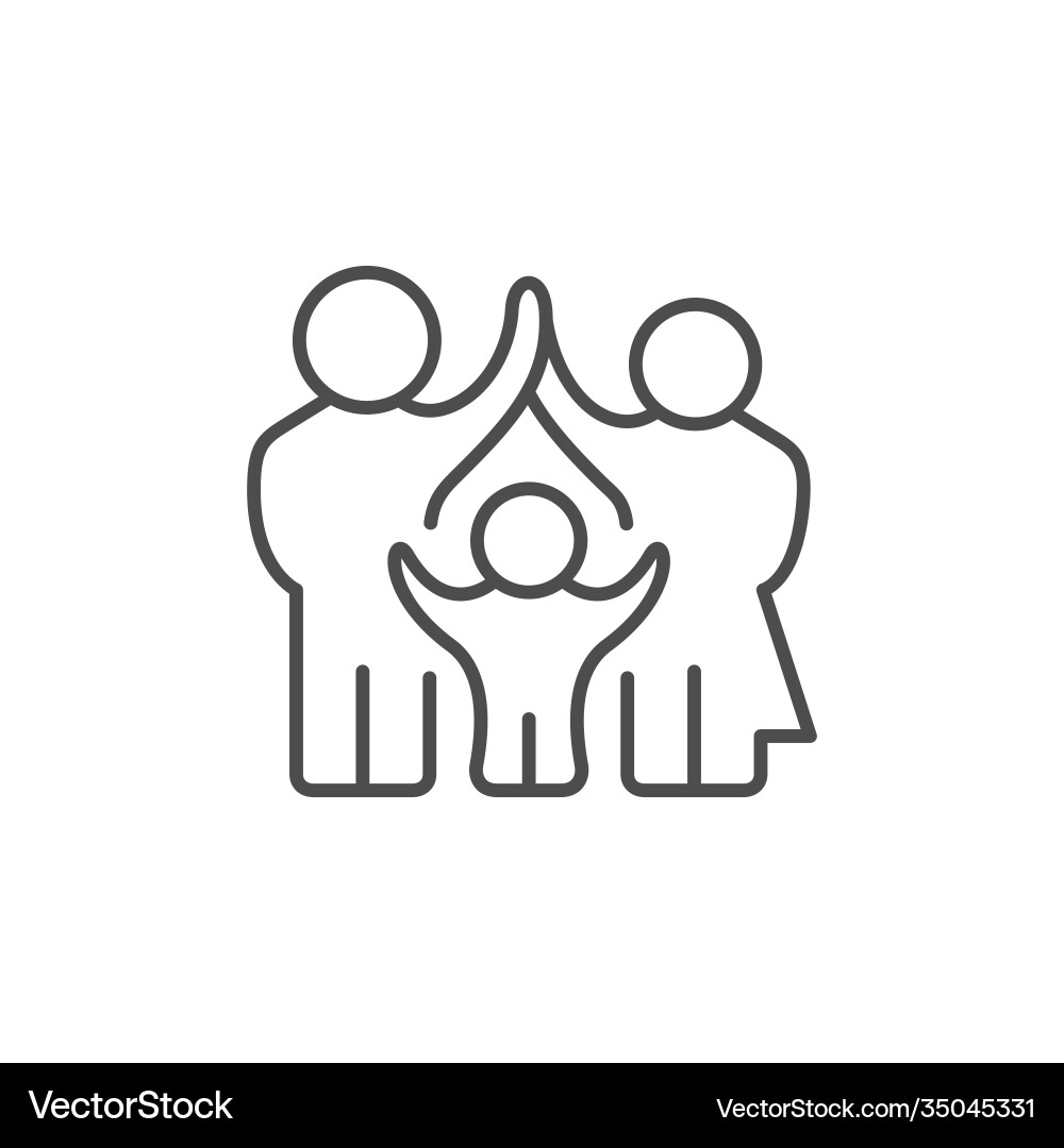 Parents and child line outline icon Royalty Free Vector