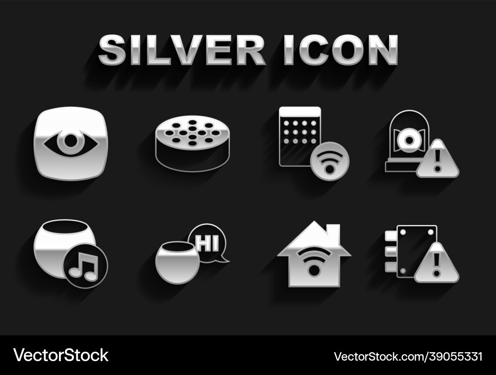 Set voice assistant ringing alarm bell house Vector Image