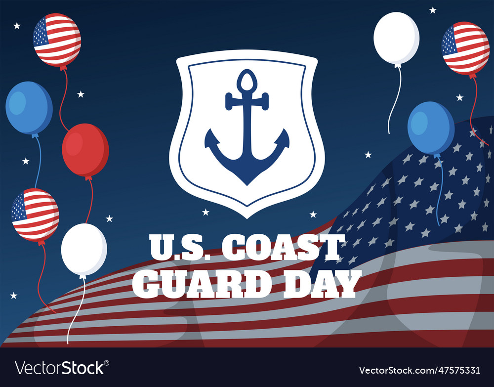 United states coast guard day on august 4 Vector Image