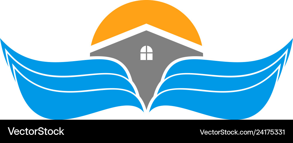 Wing house logo Royalty Free Vector Image - VectorStock