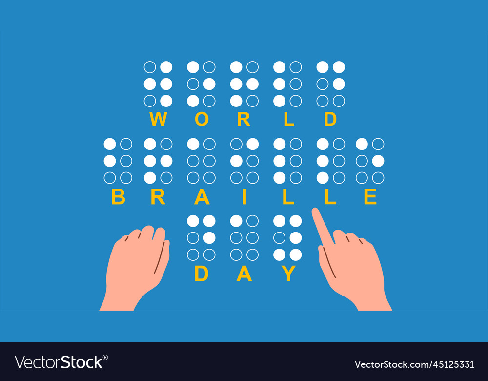 World braille day alphabet for blind reading Vector Image