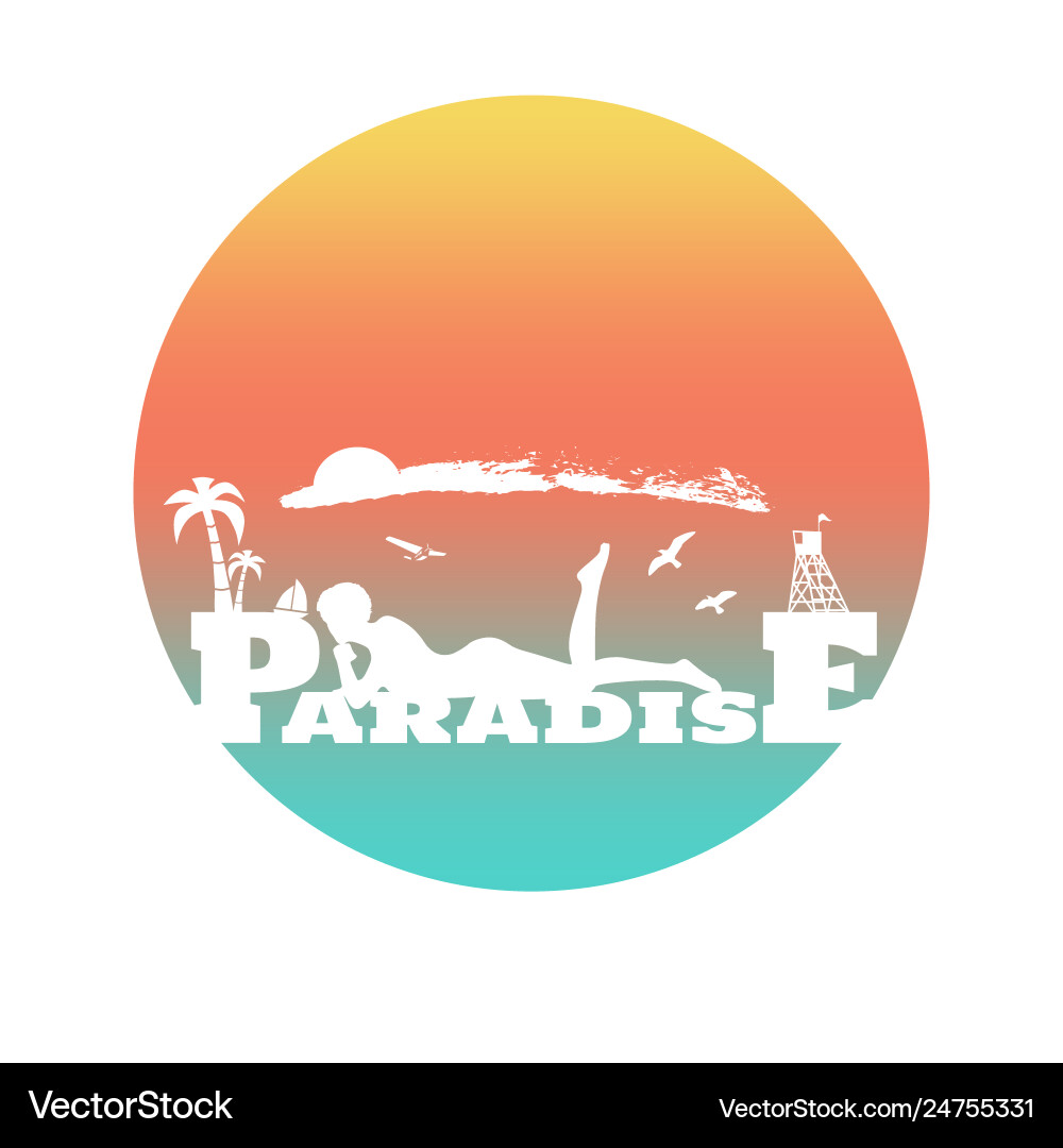 Young woman sunbathing on a beach Royalty Free Vector Image