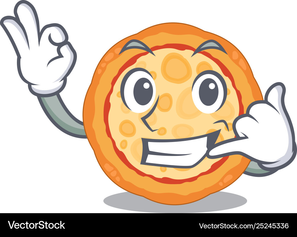 Call me cheese pizza on a character plate Vector Image