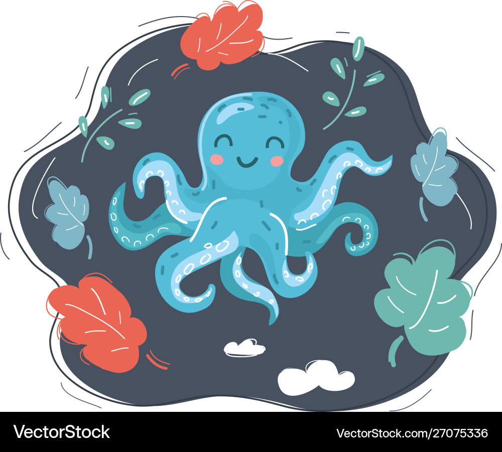 Cute octopus for kids and babies Royalty Free Vector Image