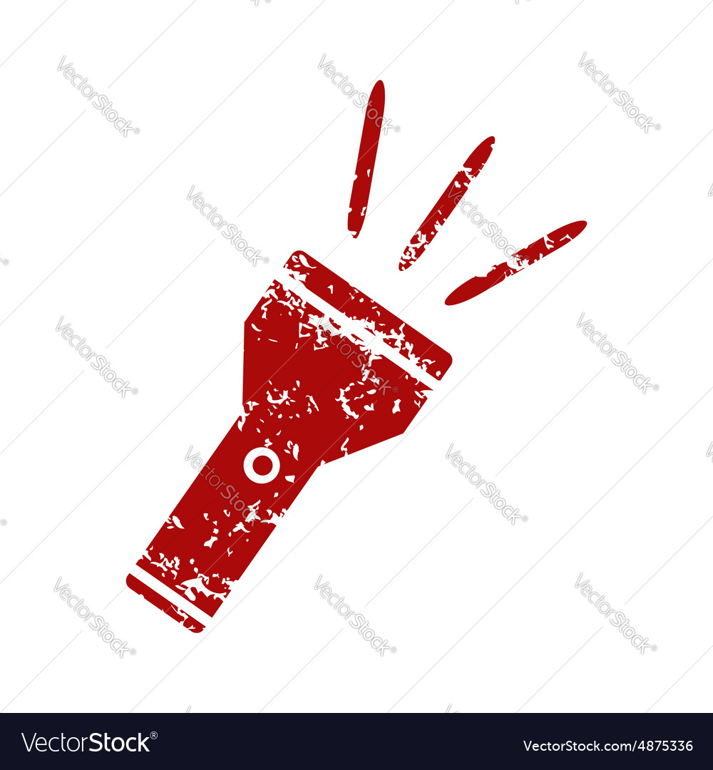 Flashlight red grunge icon Royalty Free Vector Image