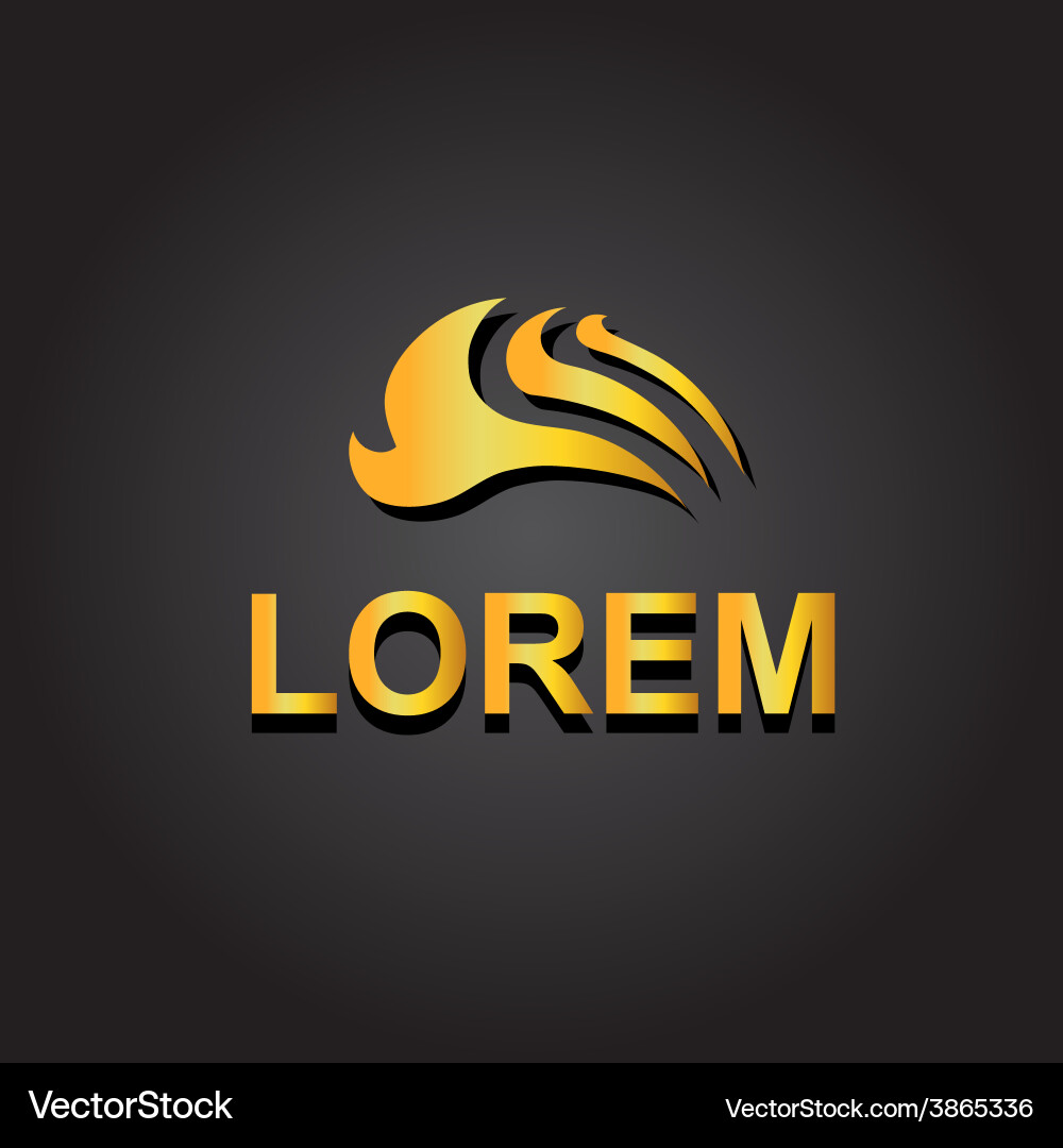 Graphic abstract golden wave symbol Royalty Free Vector